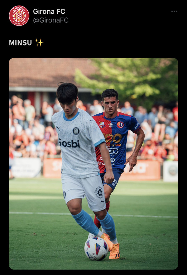 ‘06년생’ 김민수, 지로나 1군 훈련 콜업→첫 경기 바로 골맛... 라리가 데뷔 기대감↑