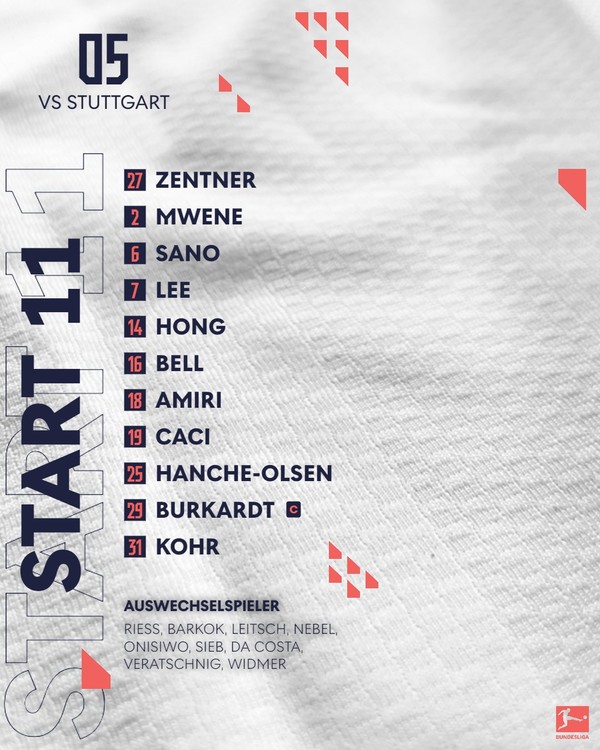 [라인업] 이재성·홍현석 동시 선발! 역사적 순간…마인츠, 슈투트가르트전 선발 명단 공개