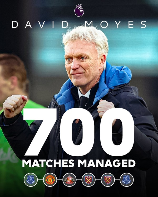 ‘퍼거슨, 벵거 다음은 나’ 모예스, 사상 3번째 PL 700경기 금자탑